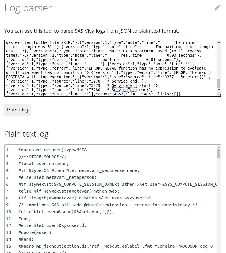 Log Parser Build Web Applications Using Sas®
